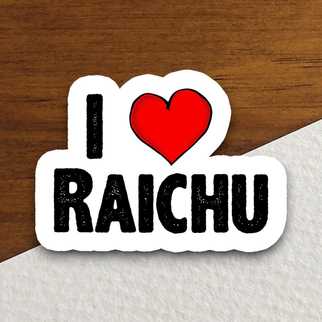 I Love Raichu Sticker, Pokémon Sticker, Heart Sticker, Love Sticker ...
