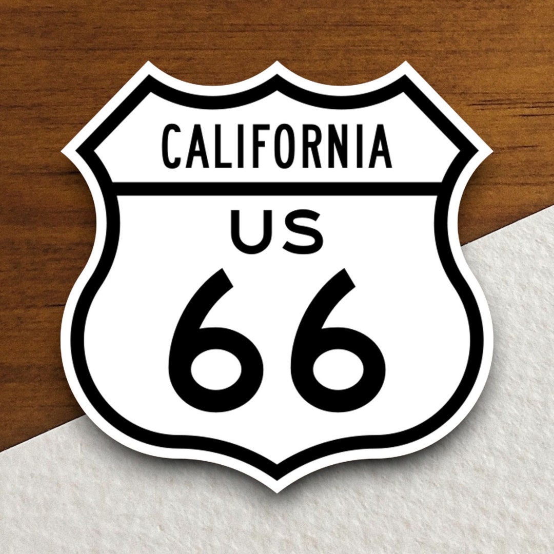 Historic Route 66 - California Road Sign Sticker, Road Trip Sticker, Highway Sign, Room Decor ...
