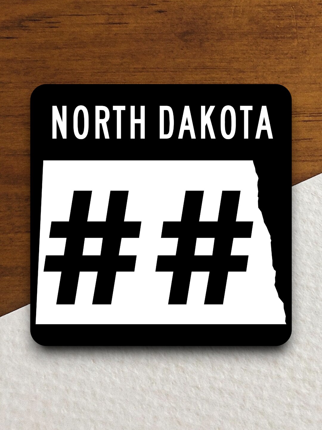Custom North Dakota State Route Road Sign Sticker, Road Trip Sticker ...