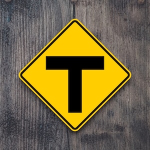 T Junction Road Sign Stickers, Traffic Sticker, Road Sign Decoration ...