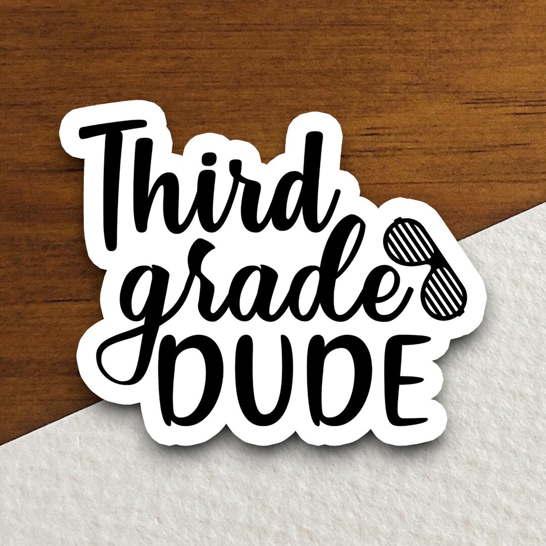 Third Grade Dude Sticker, Teacher Sticker, Education Sticker, School ...