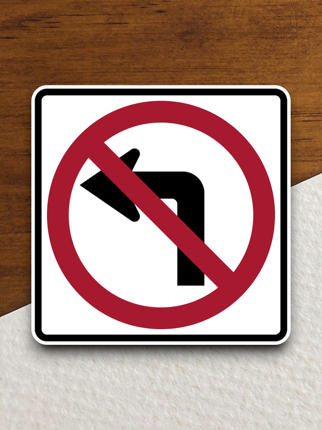 No Left Turn Road Sign Stickers, Room Decor, Traffic Sticker, Road Sign ...