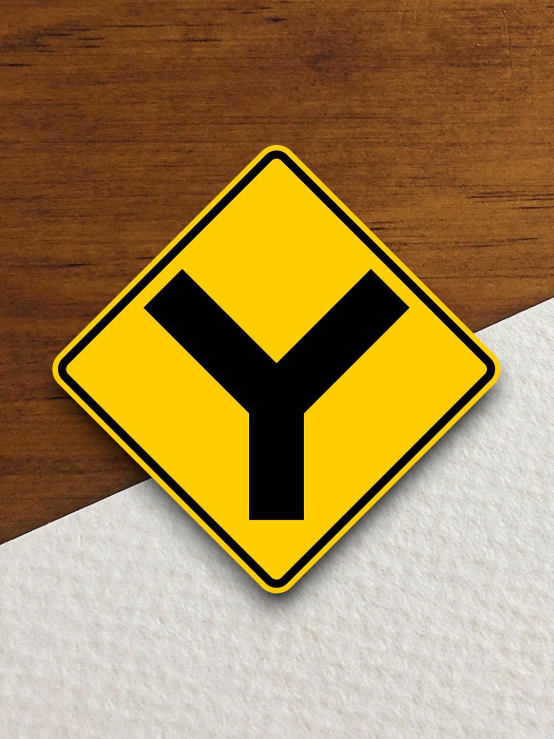 Traffic Sign Y Junction Road Sign Stickers, Room Décor Traffic Sticker ...