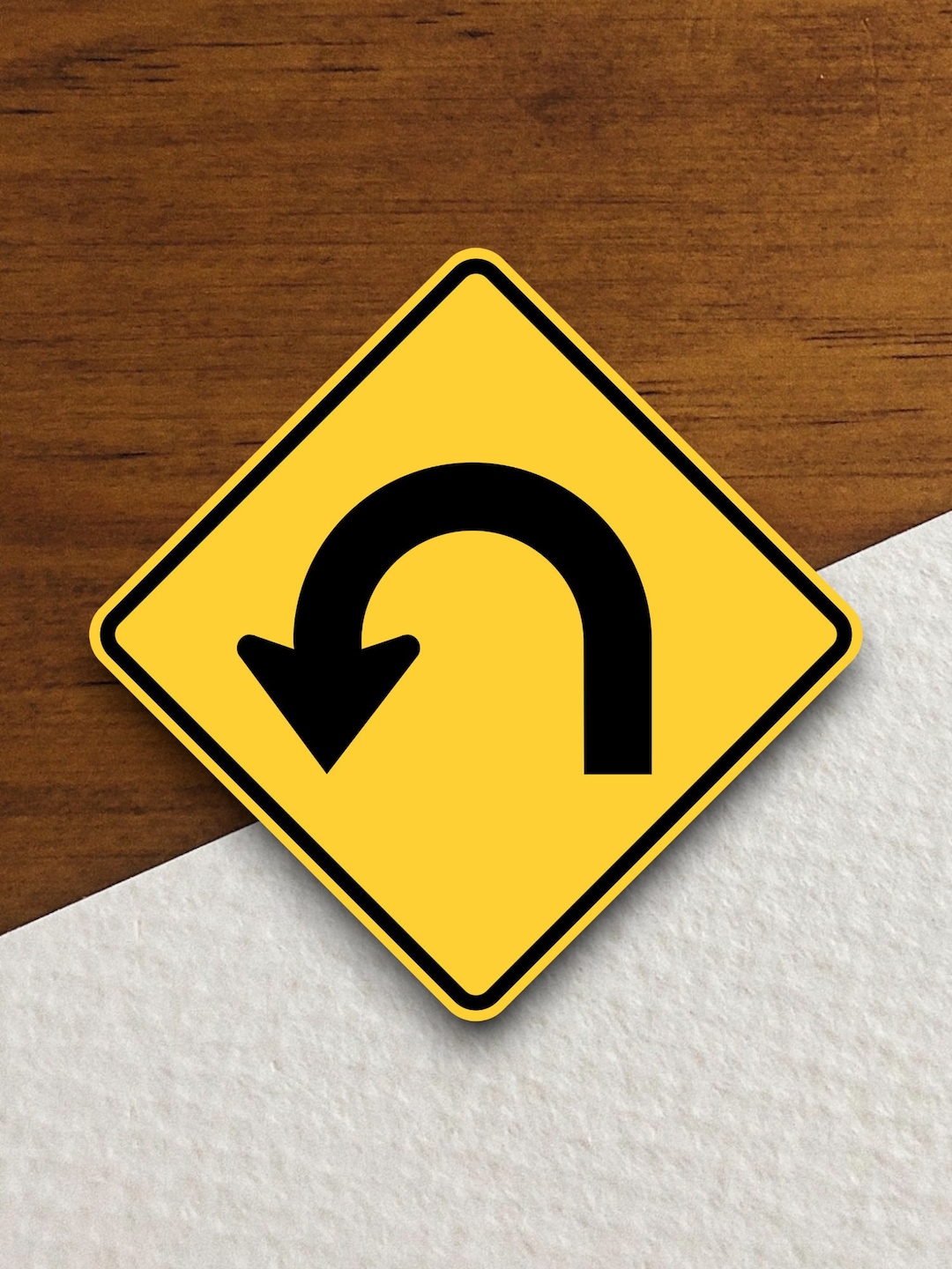 Turn Around Arrow Road Sign Stickers, Traffic Sticker, Road Sign ...