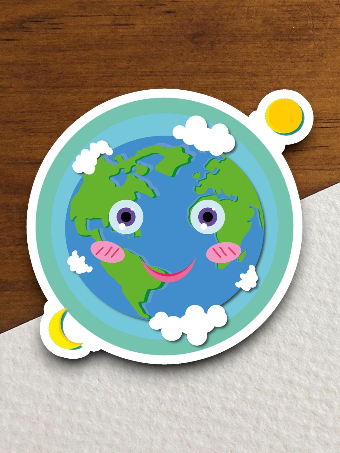 Eco-friendly Planet Earth Sticker, Teacher Sticker, Education Sticker ...