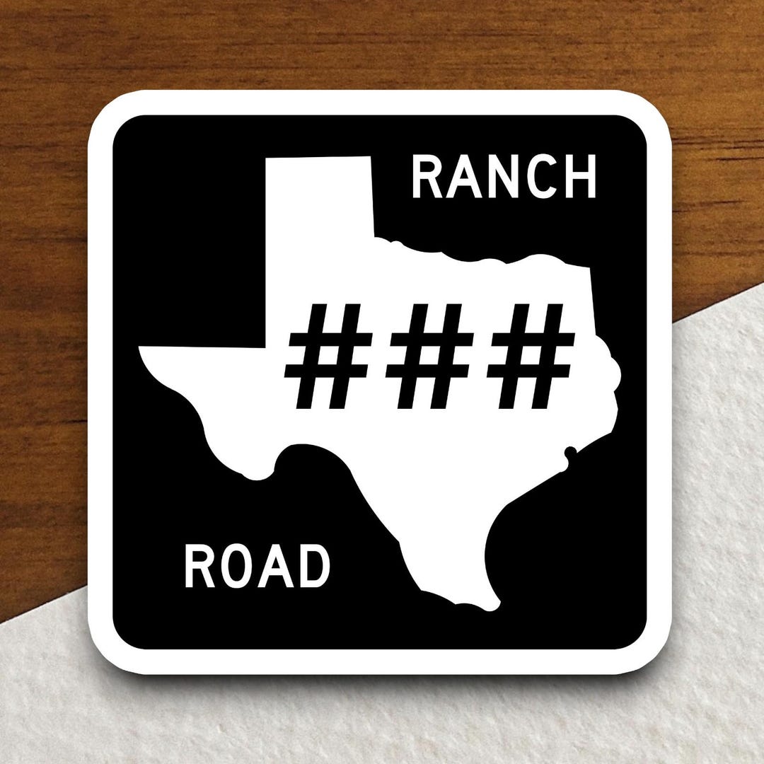 Custom Texas Ranch Road Sign Sticker: Travel Decor - Etsy