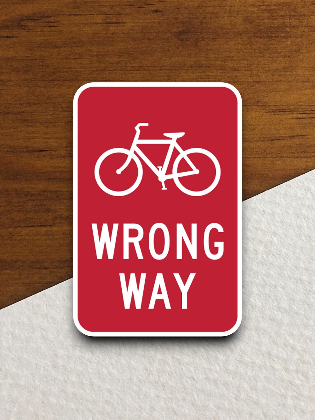 Bicycles Wrong Way Sticker, Laptop Decals, Tumbler Stickers, Water ...