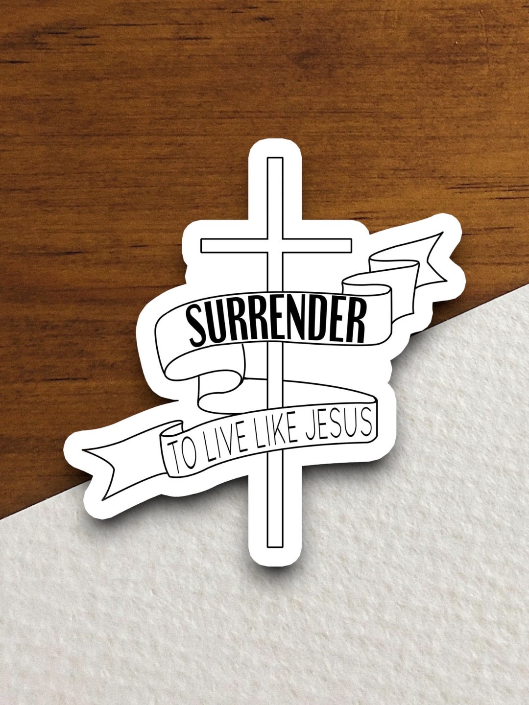 Surrender to Live Like Jesus Sticker, Religious Sticker, Faith Sticker ...