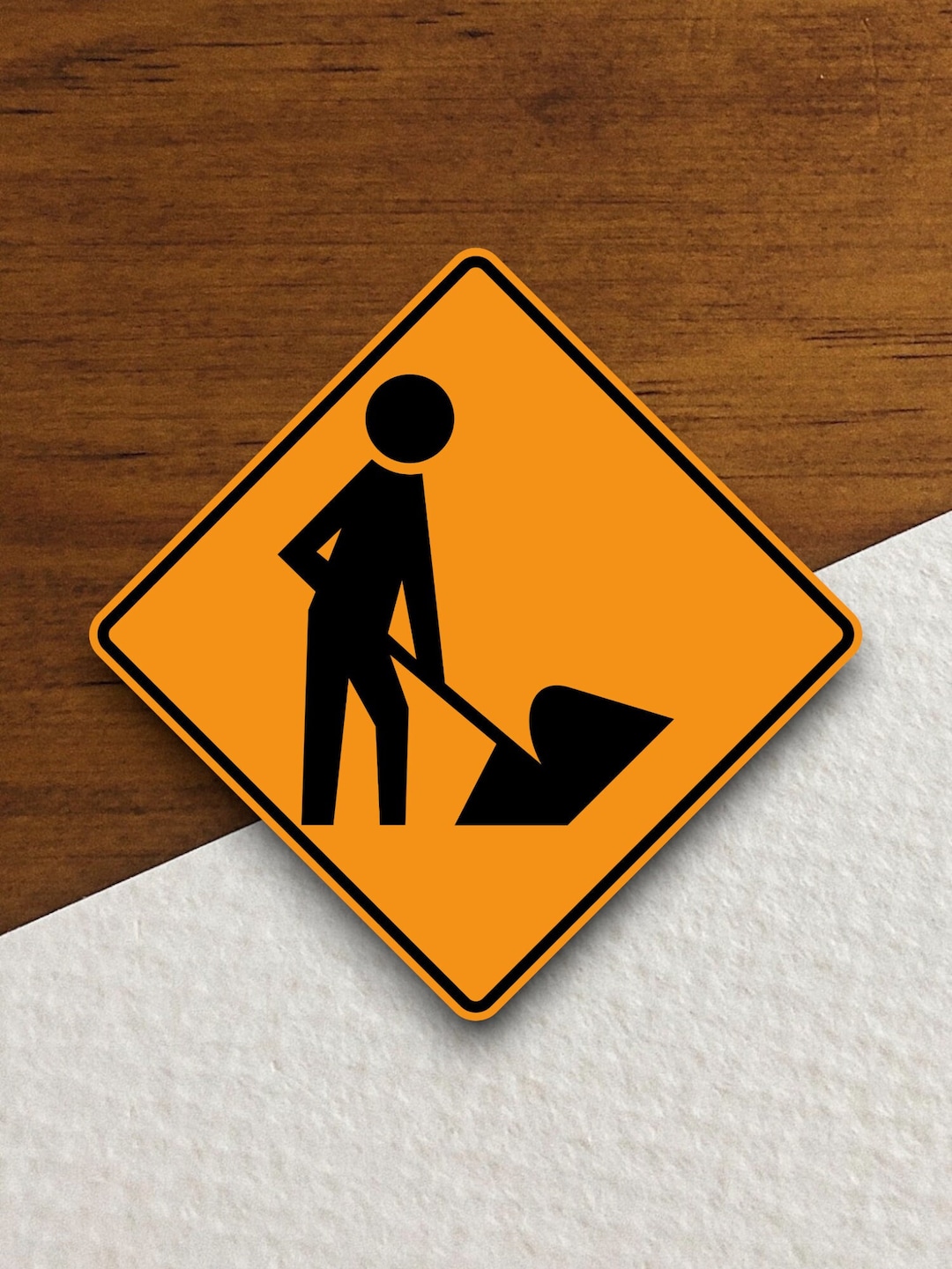 Men Working Road Sign Stickers, Room Decor, Traffic Sticker, Road Sign ...