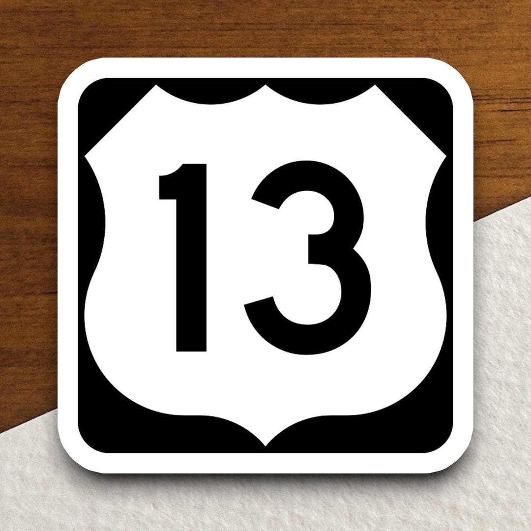 United States Route 13 Road Sign Sticker, Road Trip Sticker, Highway ...