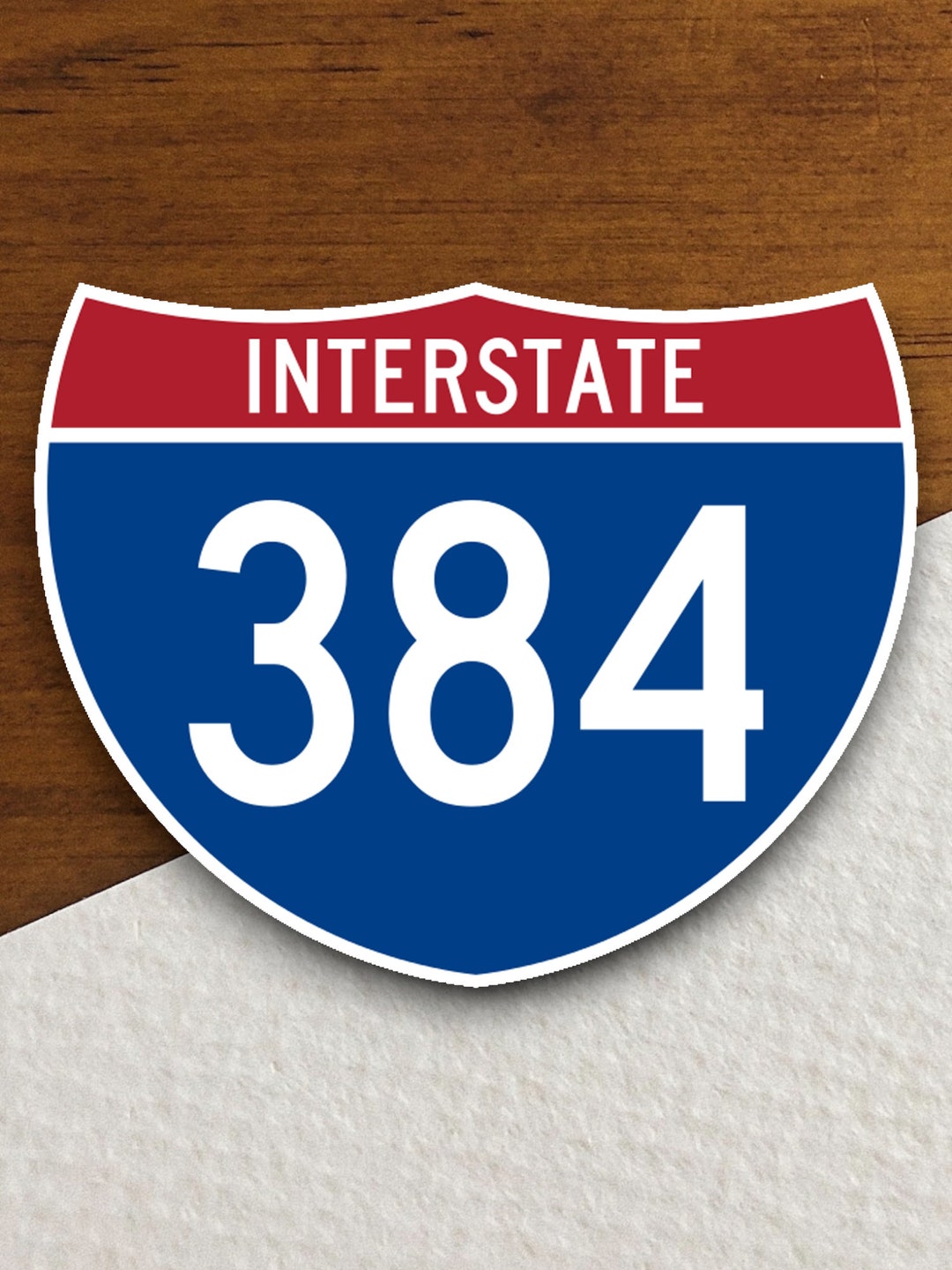 United States Road Sign Interstate Route I-384 Sticker, Interstate ...