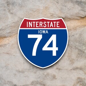 Interstate Route 74 Iowa Sticker, Interstate Highway Sign Expressway ...