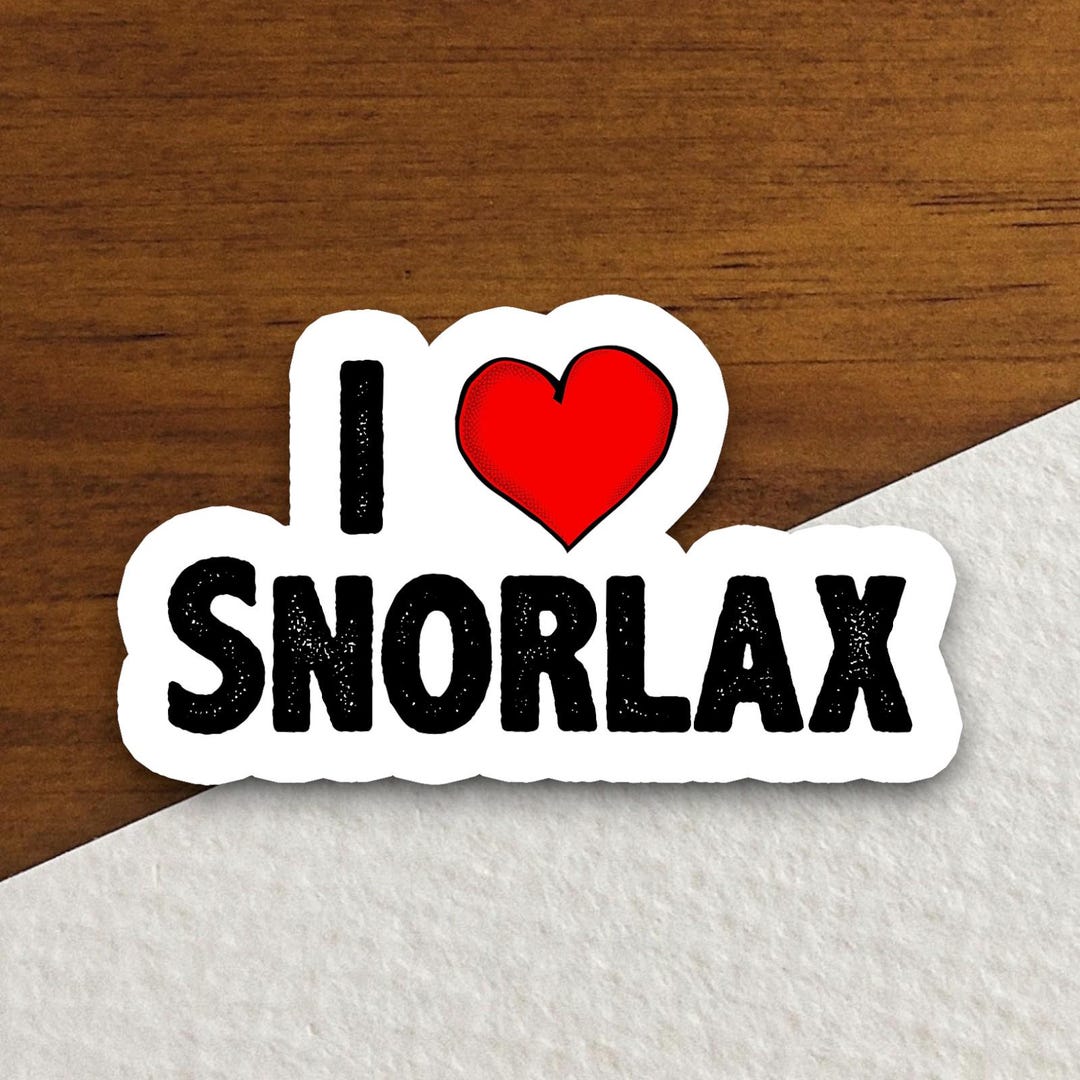 I Love Snorlax Sticker Cute Pokemon Sticker Retro Anime Gift for ...