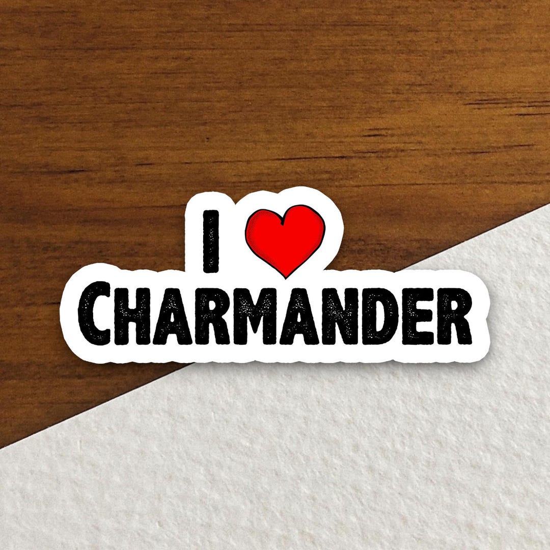 I Love Charmander Sticker Pokémon TCG Heart Retro Anime Collectible ...