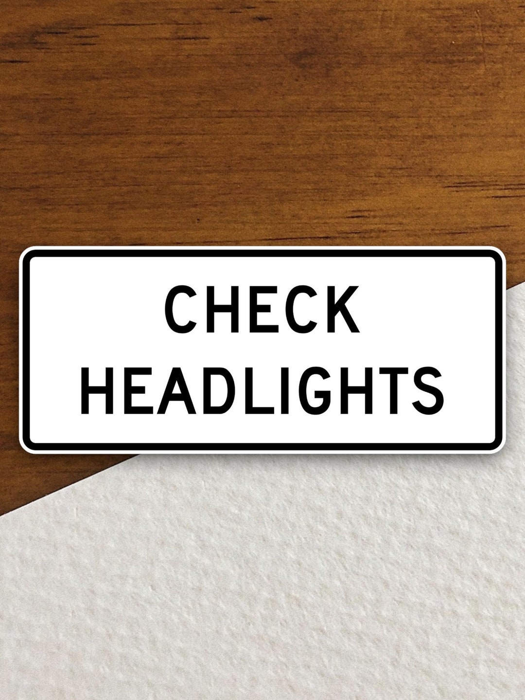 Check Headlights Sticker, Laptop Decals, Tumbler Stickers, Water Bottle ...