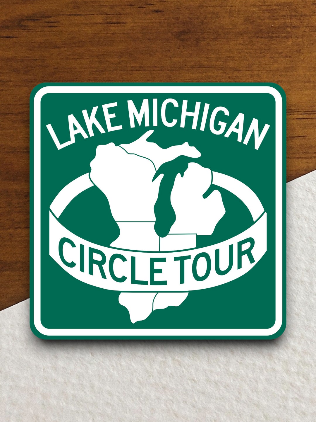 Lake Michigan Circle Tour Road Sign Stickers Traffic Sticker, Road Sign ...