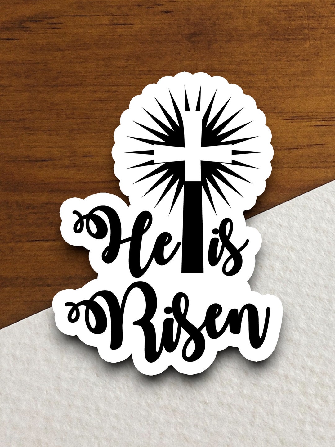 He is Risen Cross Sticker: Religious Easter Faith Decal - Etsy