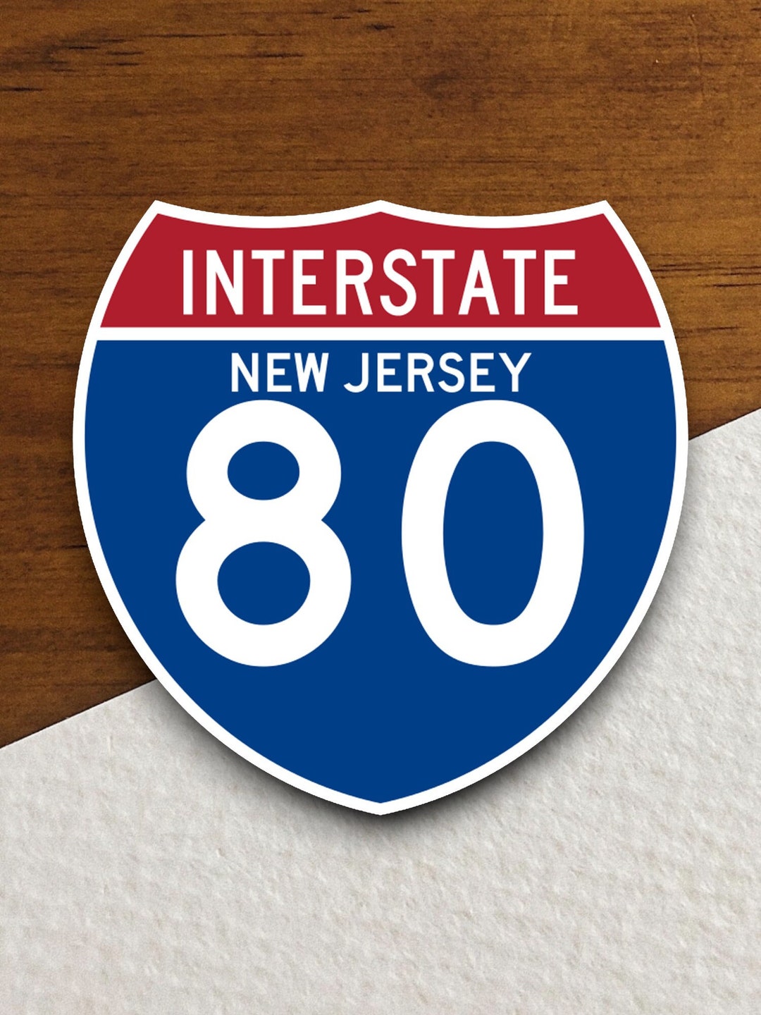 Interstate Route 80 New Jersey Sticker, Interstate Highway Sign ...