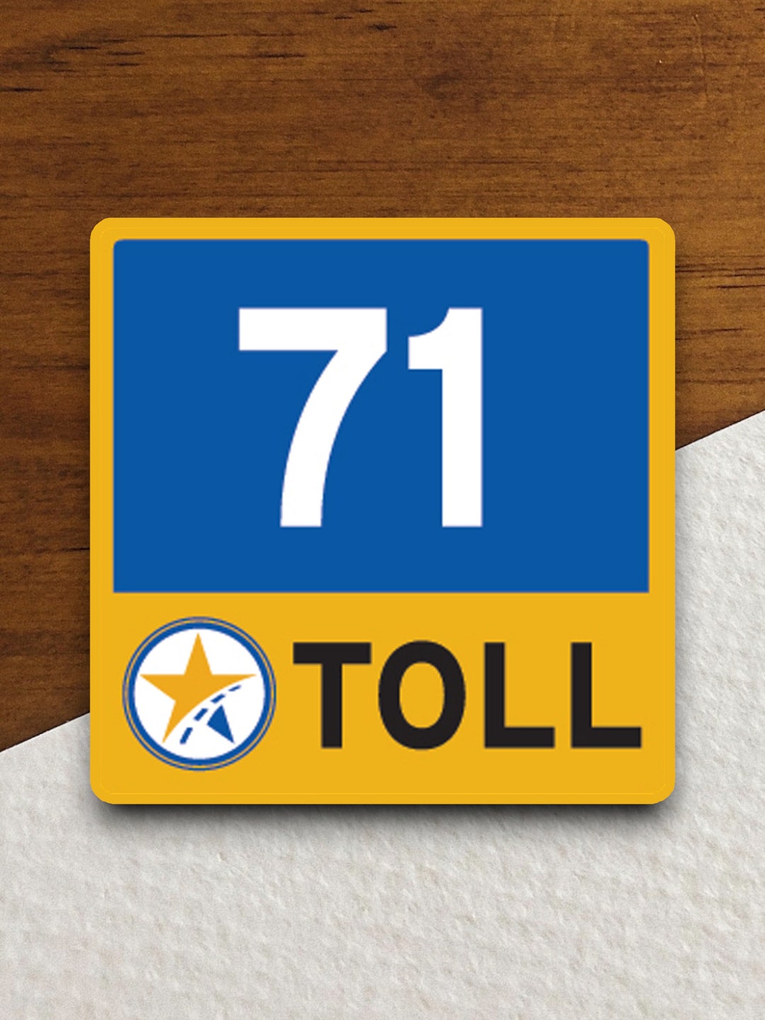 Texas Toll Road 71 Sticker, Road Sign Souvenir Travel Sticker, State ...