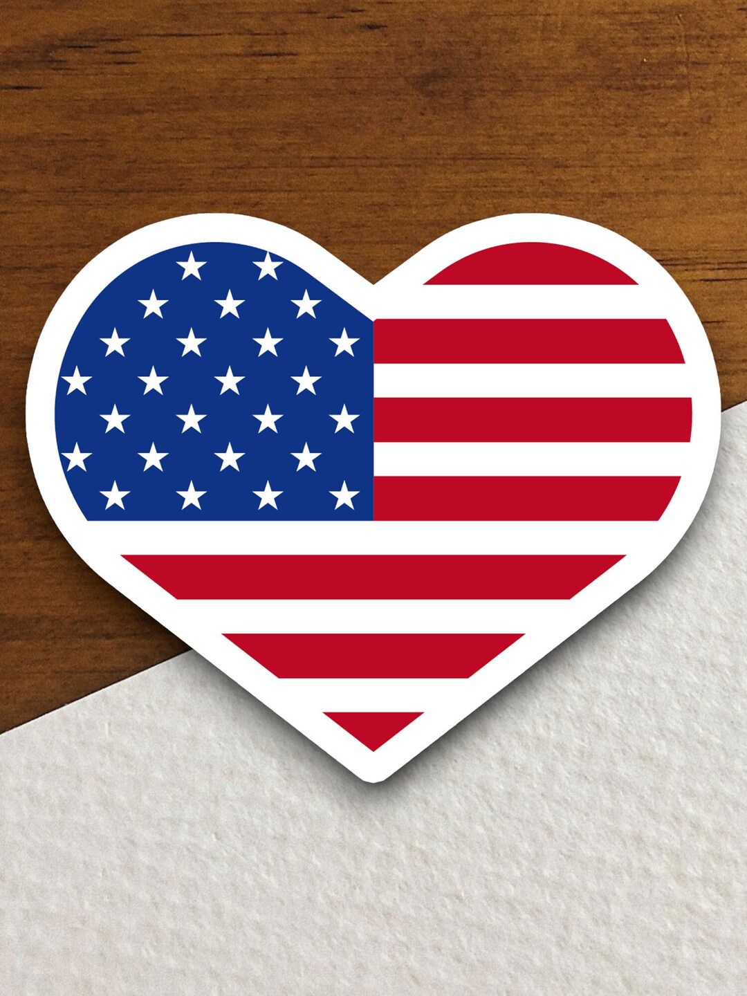 4th of July Heart Sticker, Holiday Laptop Decal, Water Bottle Decor ...