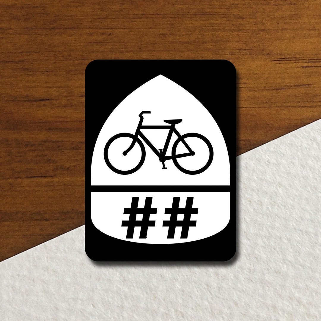 Custom Bicycle Route Sticker, Room Decor, Traffic Sticker, Bike Route ...