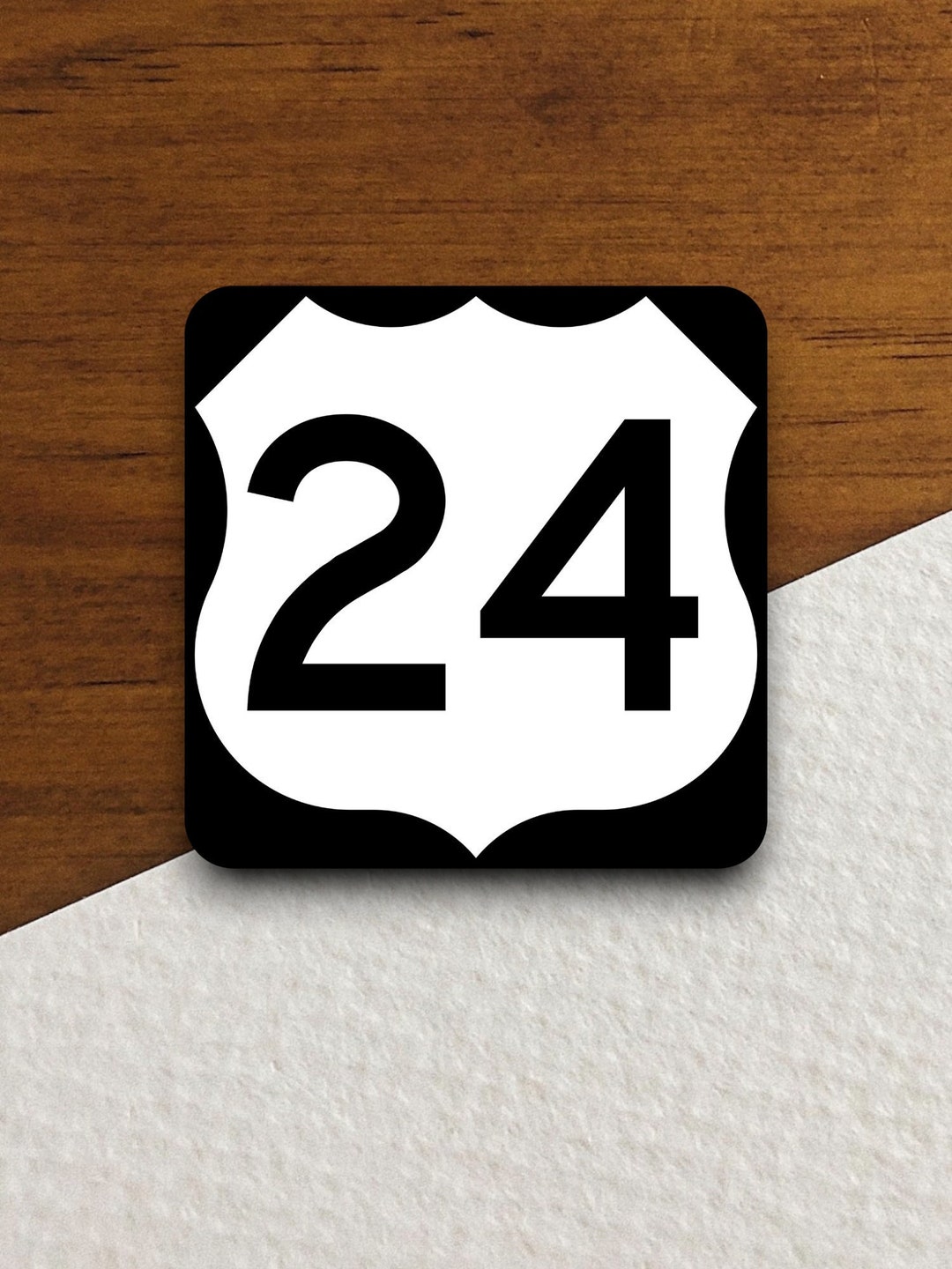 United States Route 24 Road Sign Sticker, Road Trip Sticker, Highway ...