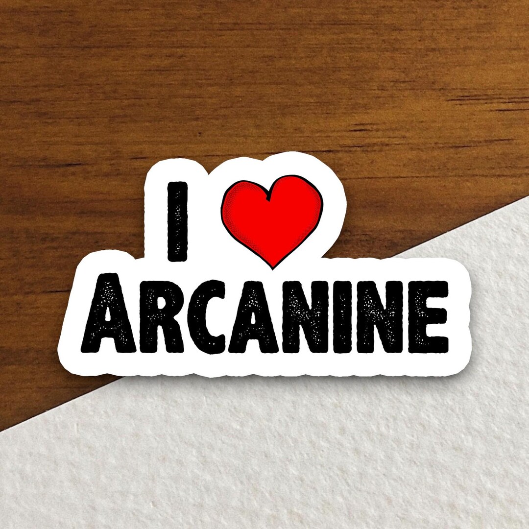 I Love Arcanine Sticker Pokémon TCG Retro Anime Collectible Laptop ...