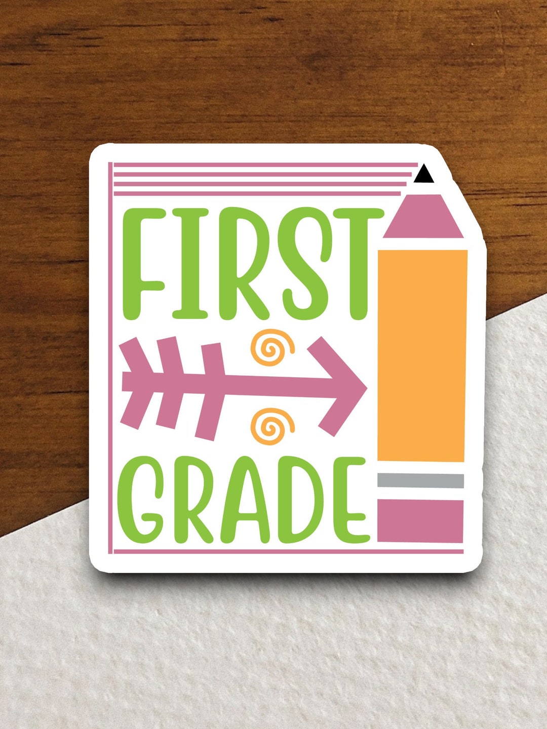 First Grade Sticker Back to School Sticker Education - Etsy