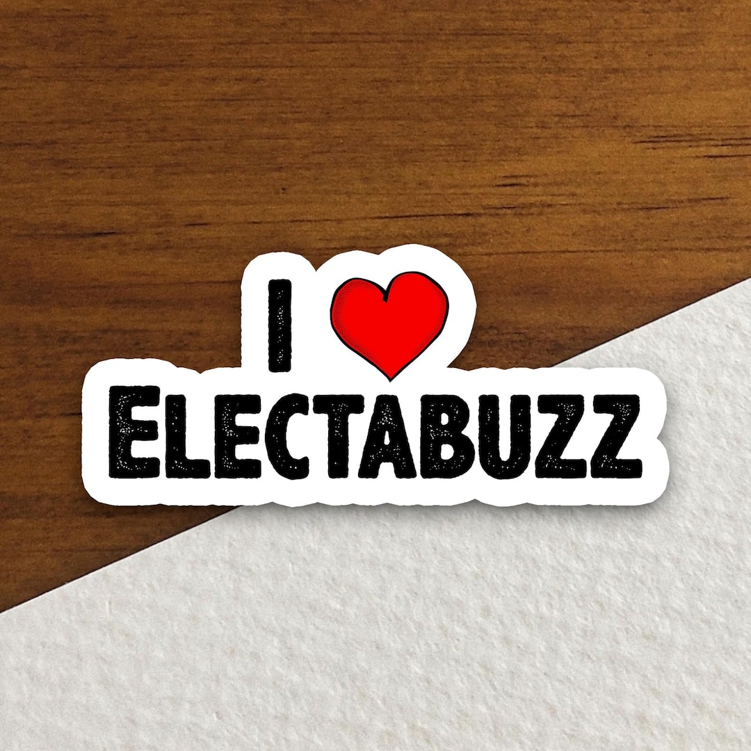 I Love Electabuzz Sticker, Pokémon Sticker, Heart Sticker, Love Sticker ...