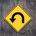 Turn Around Arrow Road Sign Stickers, Traffic Sticker, Road Sign ...
