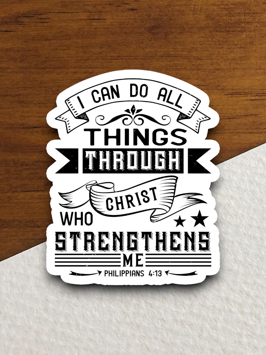 I Can Do All Things Through Christ Sticker, Religious Sticker, Faith ...