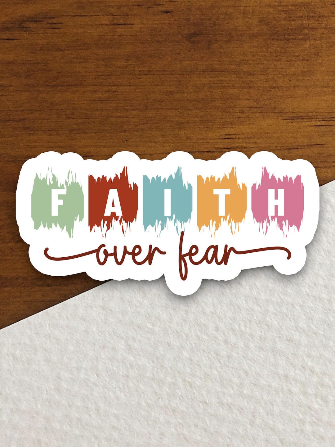 Faith Over Fear Sticker, Christian Stickers, Planner Stickers, Laptop ...