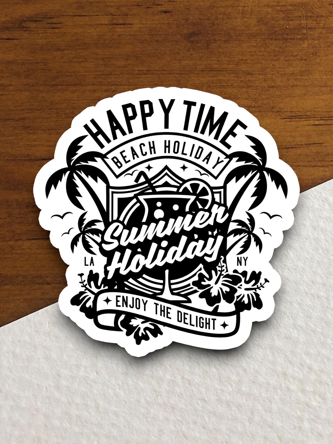 Beach Holiday Delight Sticker, Funny Stickers, Laptop Decals, Tumbler ...