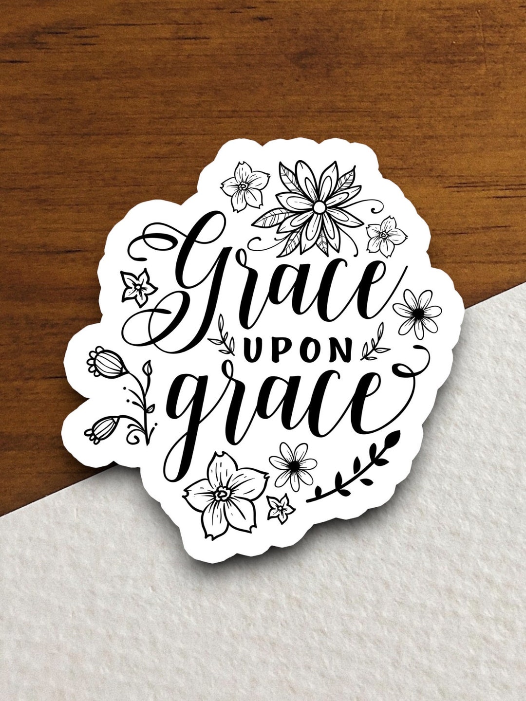 Grace Upon Grace Sticker, Christian Stickers, Planner Stickers, Laptop ...