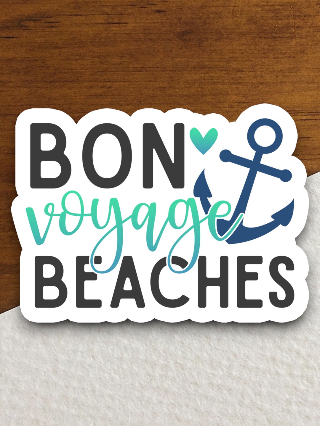 Bon Voyage Beaches Sticker, Vacation Sticker, Travel Sticker, Room ...