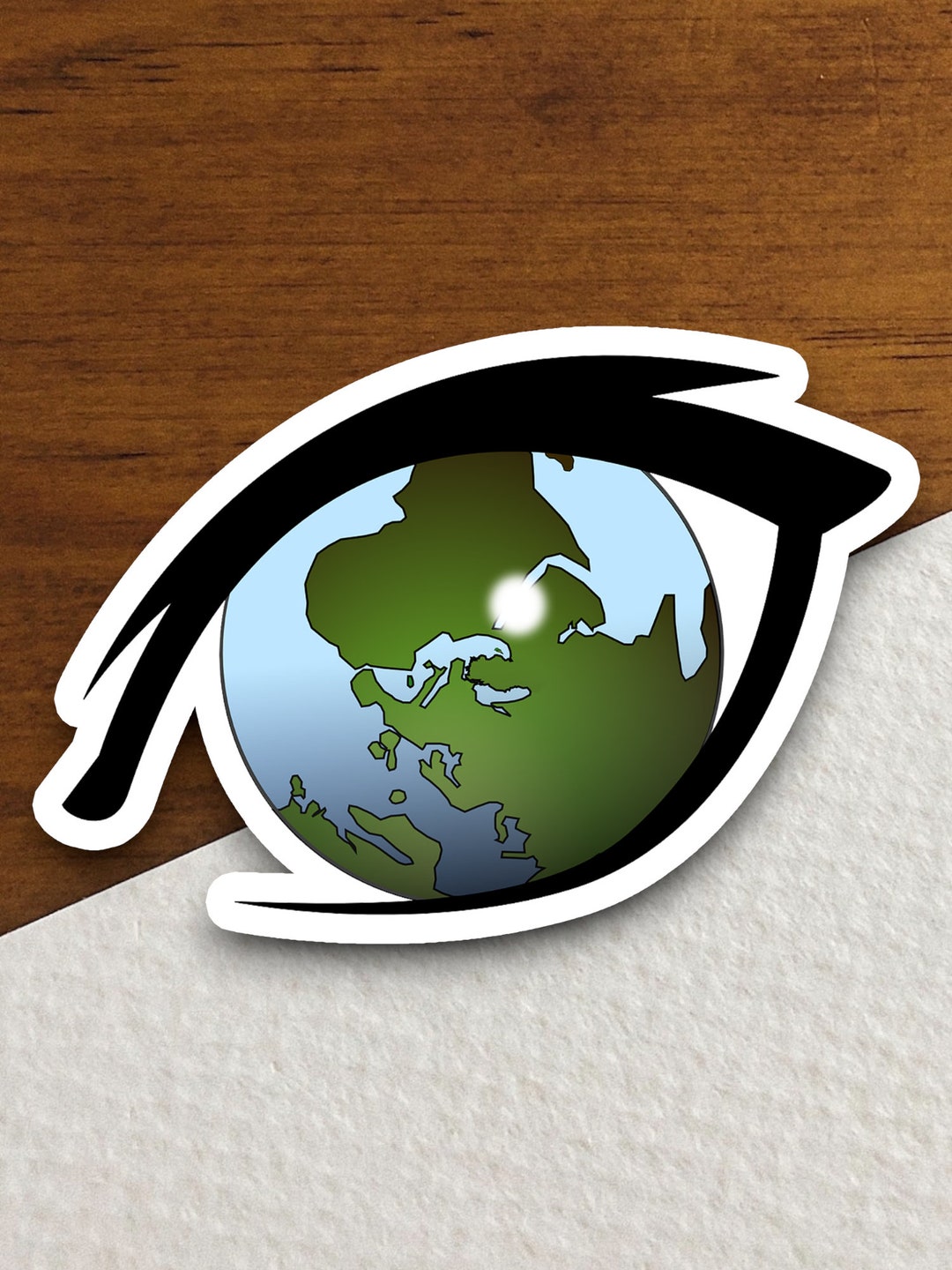 Earth Eyeball Sticker, School Gift Sticker, Education Journaling ...