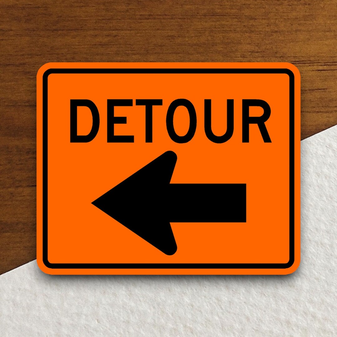 Traffic Sign Detour Road Sign Stickers, Room Décor Traffic Sticker ...