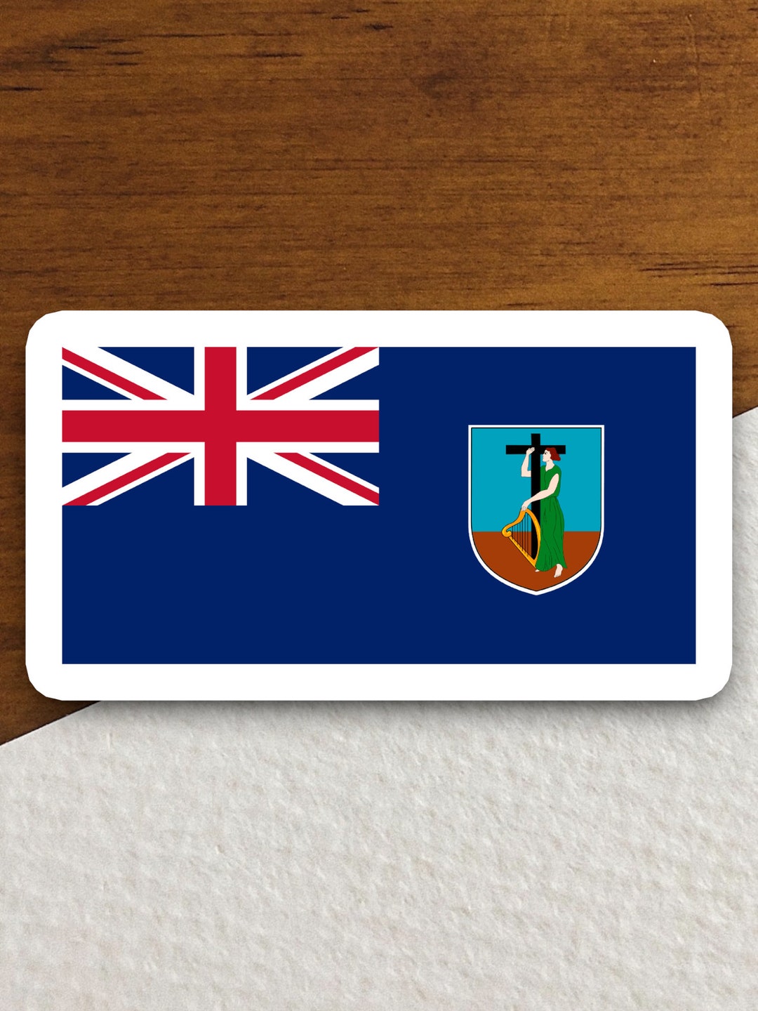 Montserrat Country Flag Sticker, International Country Sticker ...