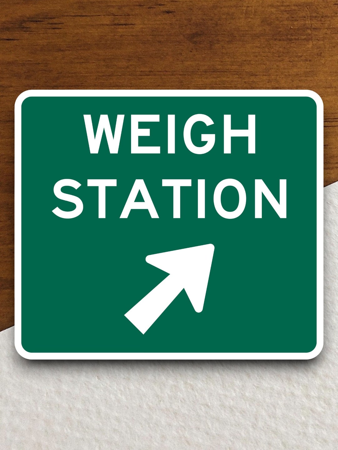 Weigh Station Sign With Right Exit Arrow Road Sign Stickers Traffic ...