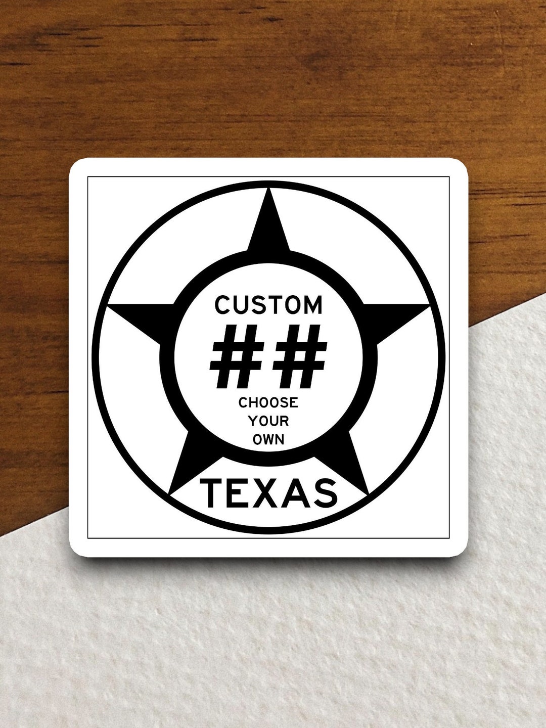 Custom Texas State Route Sign Road Sign Sticker, Road Trip Sticker ...