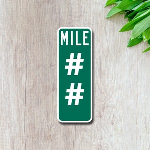 Custom ## Mile Marker Road Sign Road Sign Stickers, Traffic Sticker ...