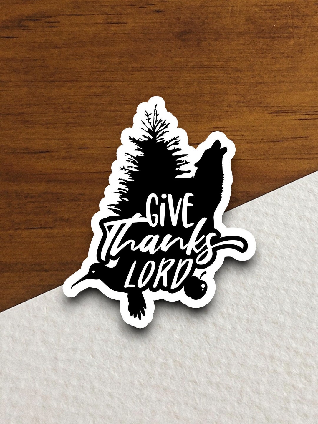 Give Thanks Lord Sticker, Religious Sticker, Faith Sticker, Worship ...