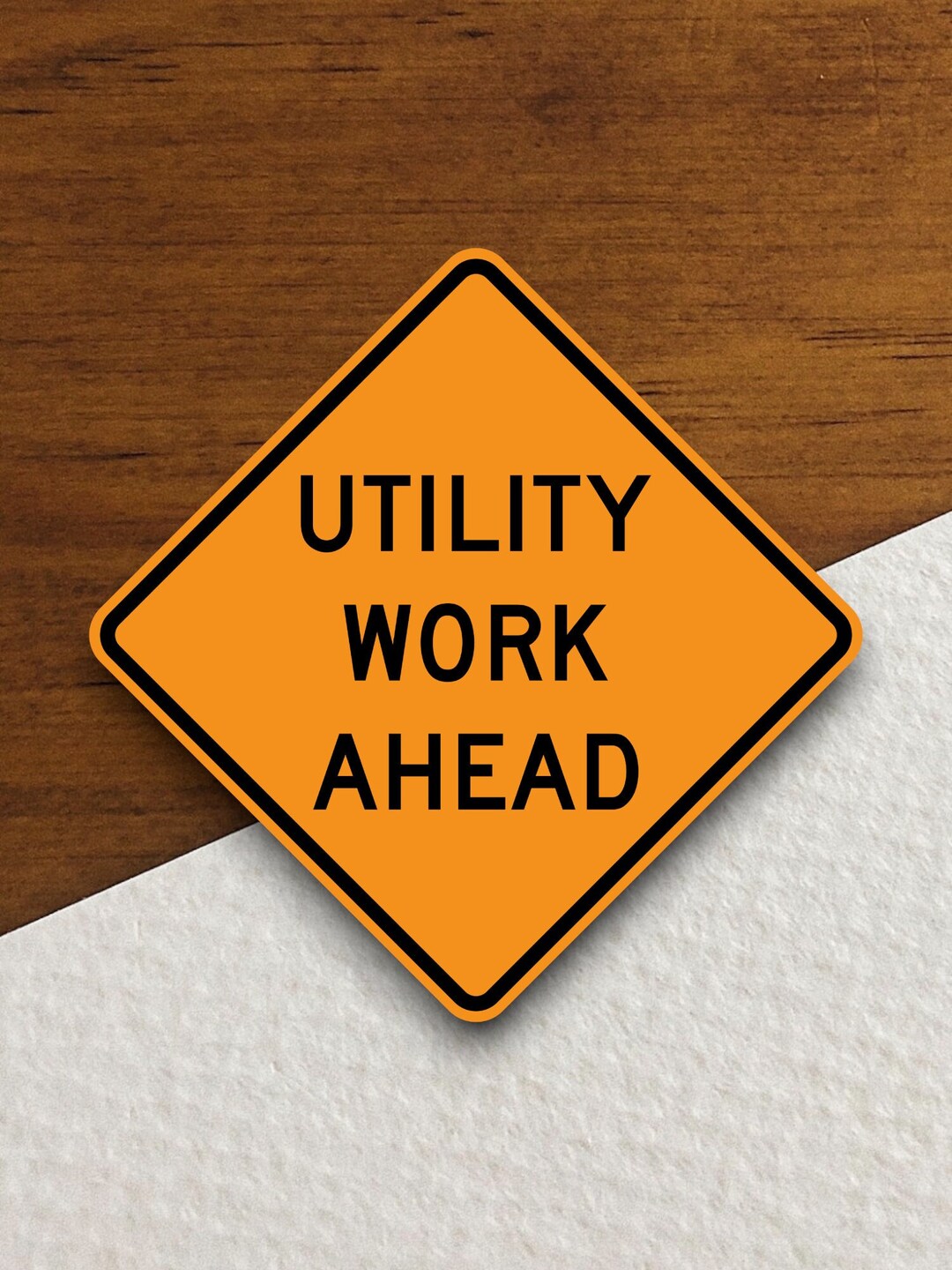 Utility Work Ahead Road Sign Stickers, Traffic Sticker, Road Sign ...