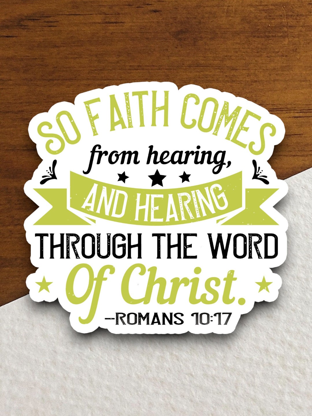 So Faith Comes From Hearing Sticker, Religious Sticker, Faith Sticker ...