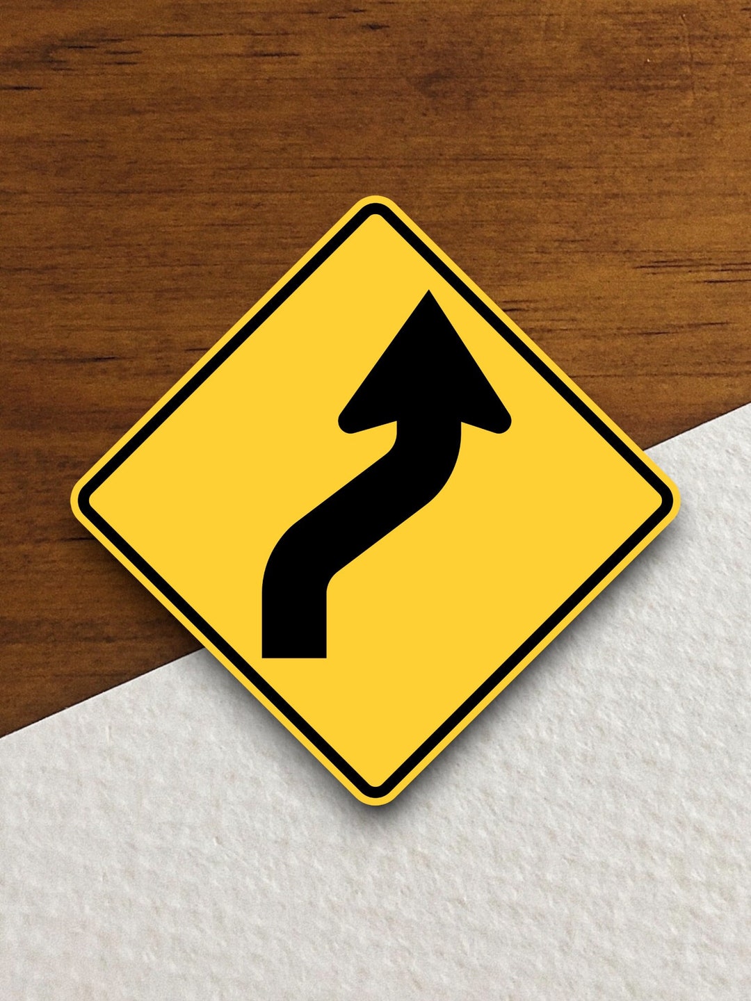 Traffic Sign Reverse Curve Road Sign Stickers, Room Décor Traffic ...