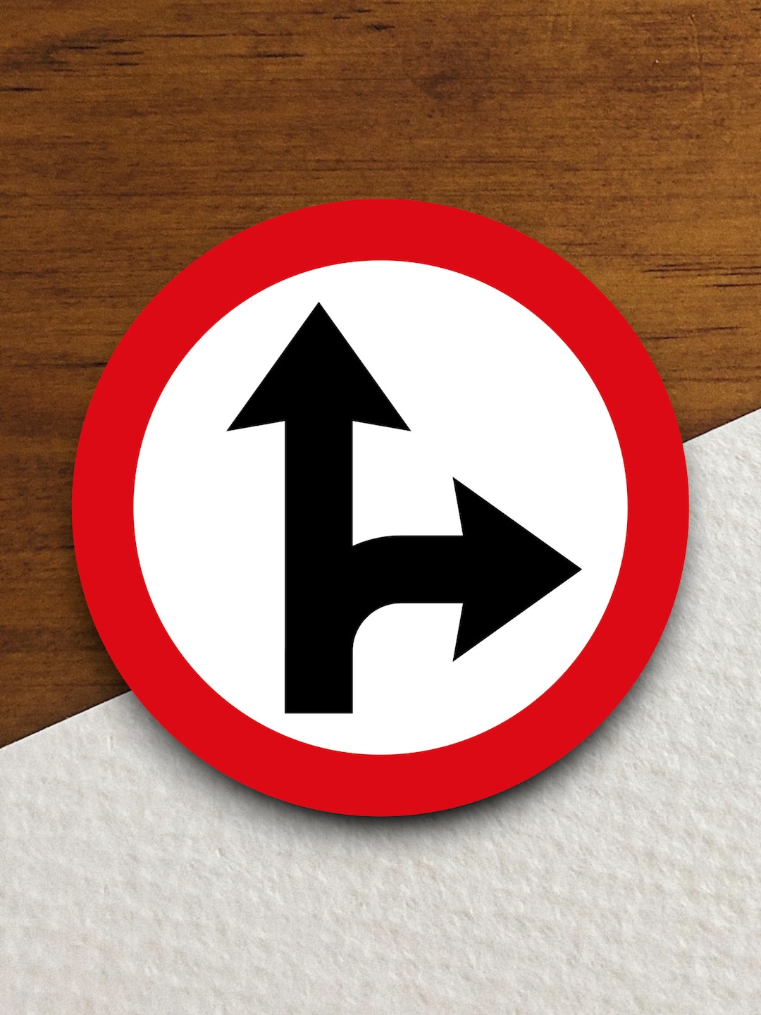 Straight and Right Turn Arrow Road Sign Stickers, Traffic Sticker, Road ...