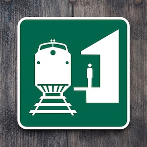 Train Station Road Sign Stickers, Traffic Sticker, Road Sign Decoration ...
