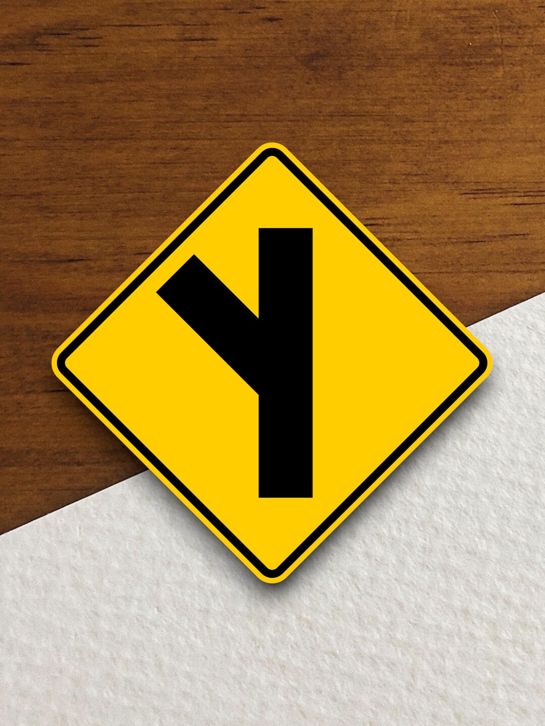 Slanted Side Road Junction Road Sign Stickers Traffic Sticker, Road ...