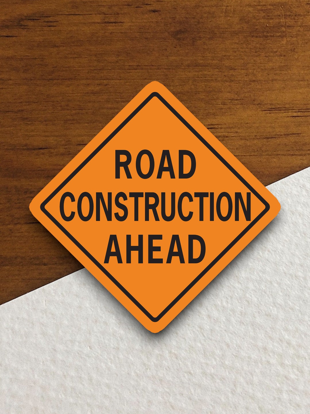 Road Construction Ahead Road Sign Stickers, Traffic Sticker, Road Sign ...
