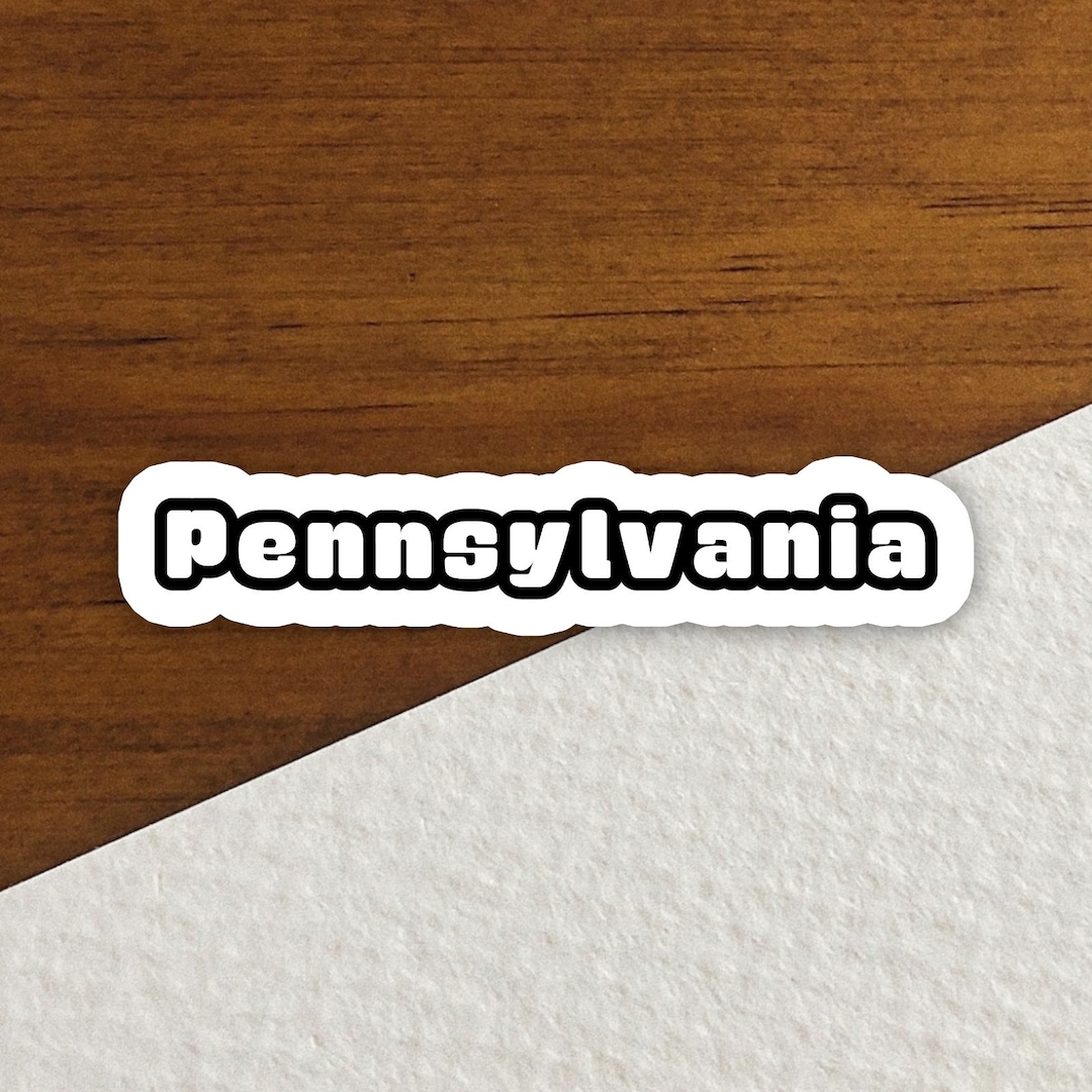 Pennsylvania Sticker, State Sticker, Water Bottle Sticker, Journal ...